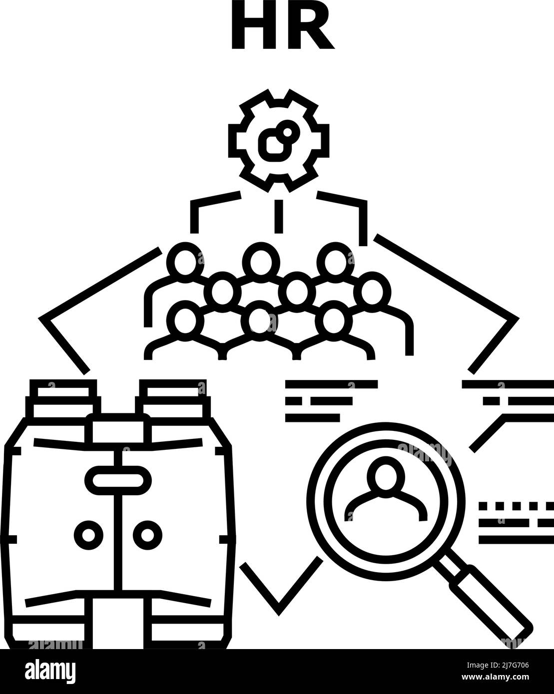 Recruitment process concept icon vector Black and White Stock Photos ...