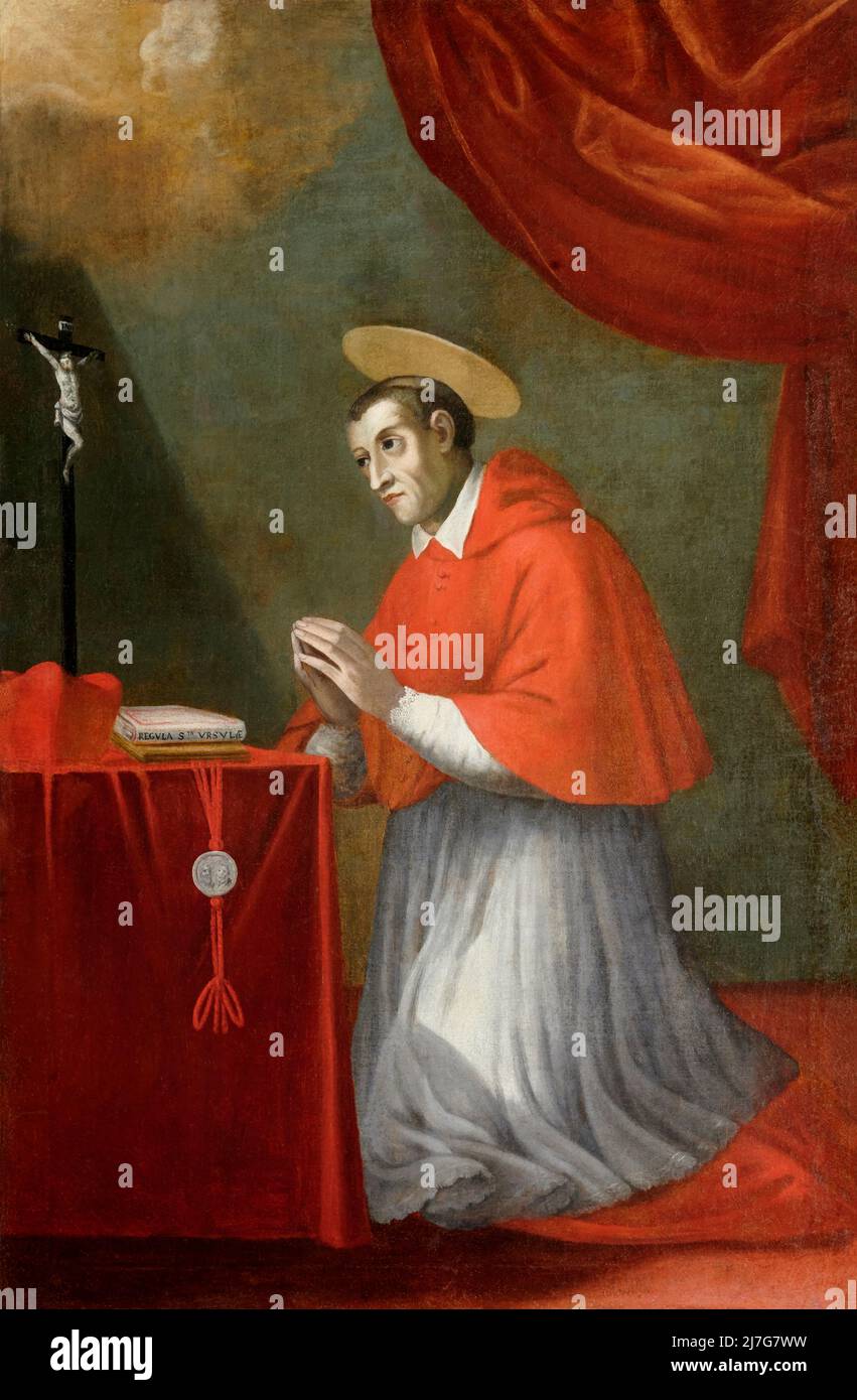 San Carlo Borromeo adora la croce - olio su tela - bottega bresciana ...