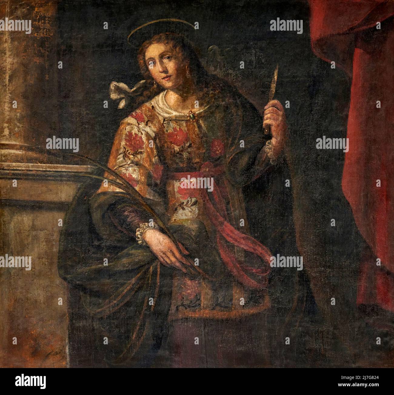 Santa martire - olio su tela - pittore bresciano della seconda metà del ...