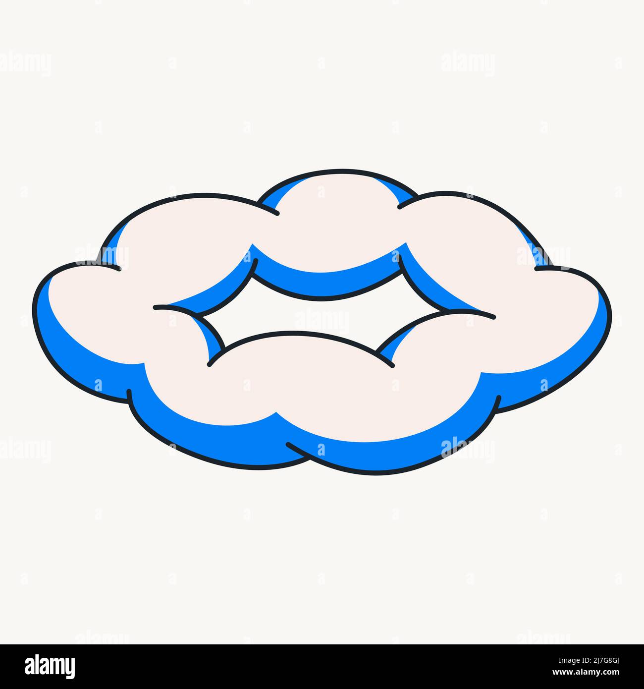 Cartoon vector funny cute Comic characters, cloud ring Stock Vector ...
