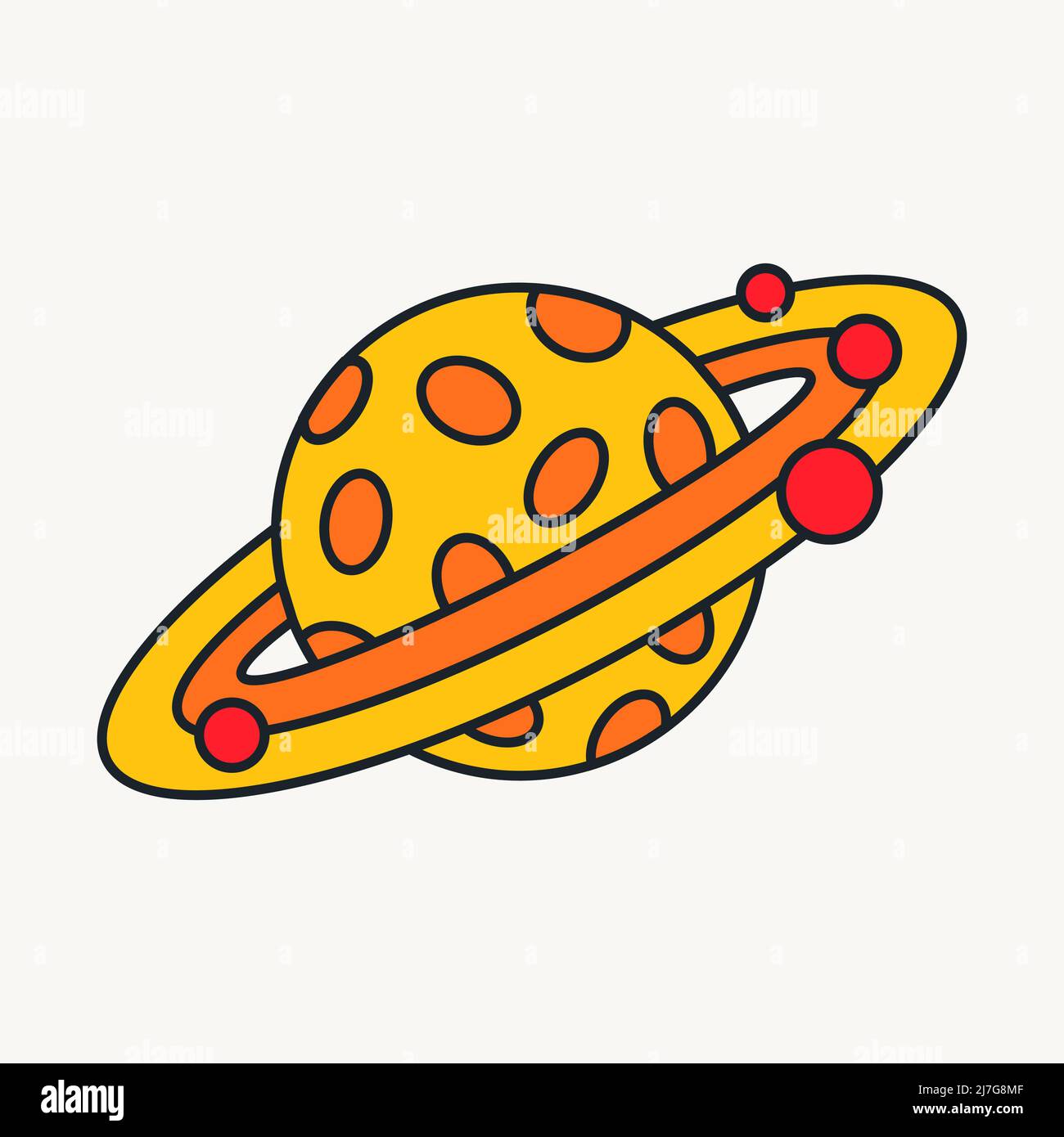 Cartoon vector funny cute Comic characters, saturn planet Stock Vector ...