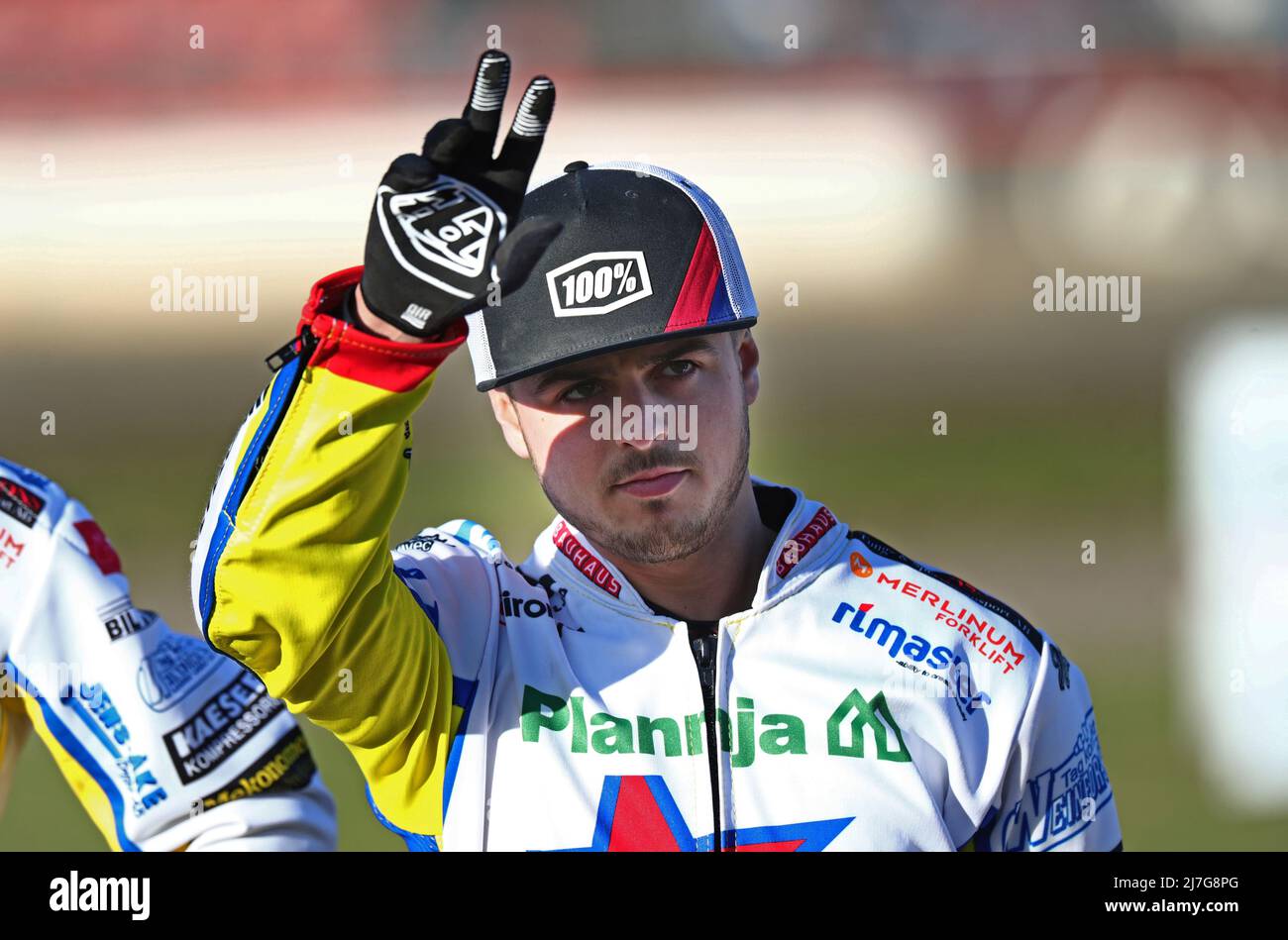 Luke Becker, Dackarna, in the speedway match in the Elite Series ...