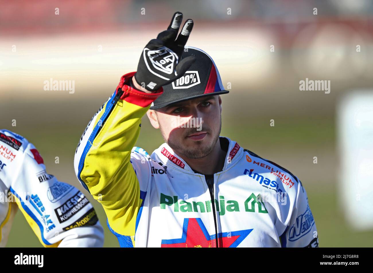 Luke Becker, Dackarna, in the speedway match in the Elite Series ...