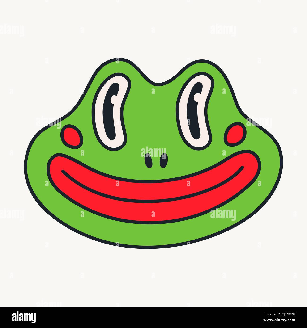 Cartoon vector funny cute frog Comic character Stock Vector Image & Art ...