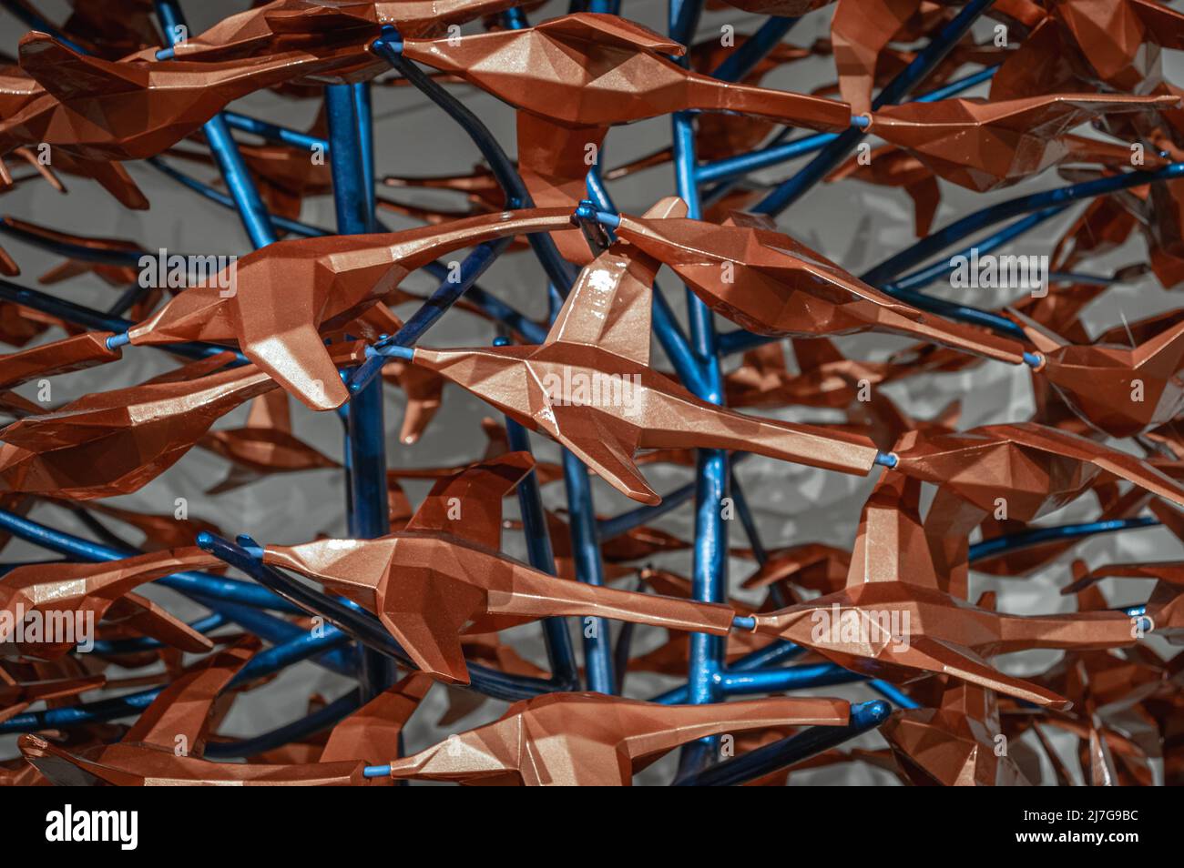Abstract image of handmade birds forming a flock Stock Photo - Alamy