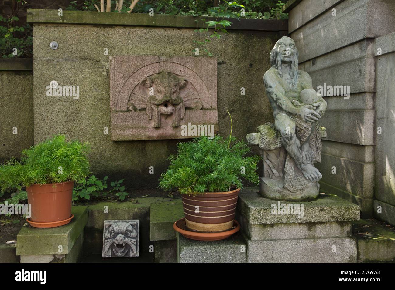 Abandoned statue of a vodník (Bohemian male water spirit) designed by ...