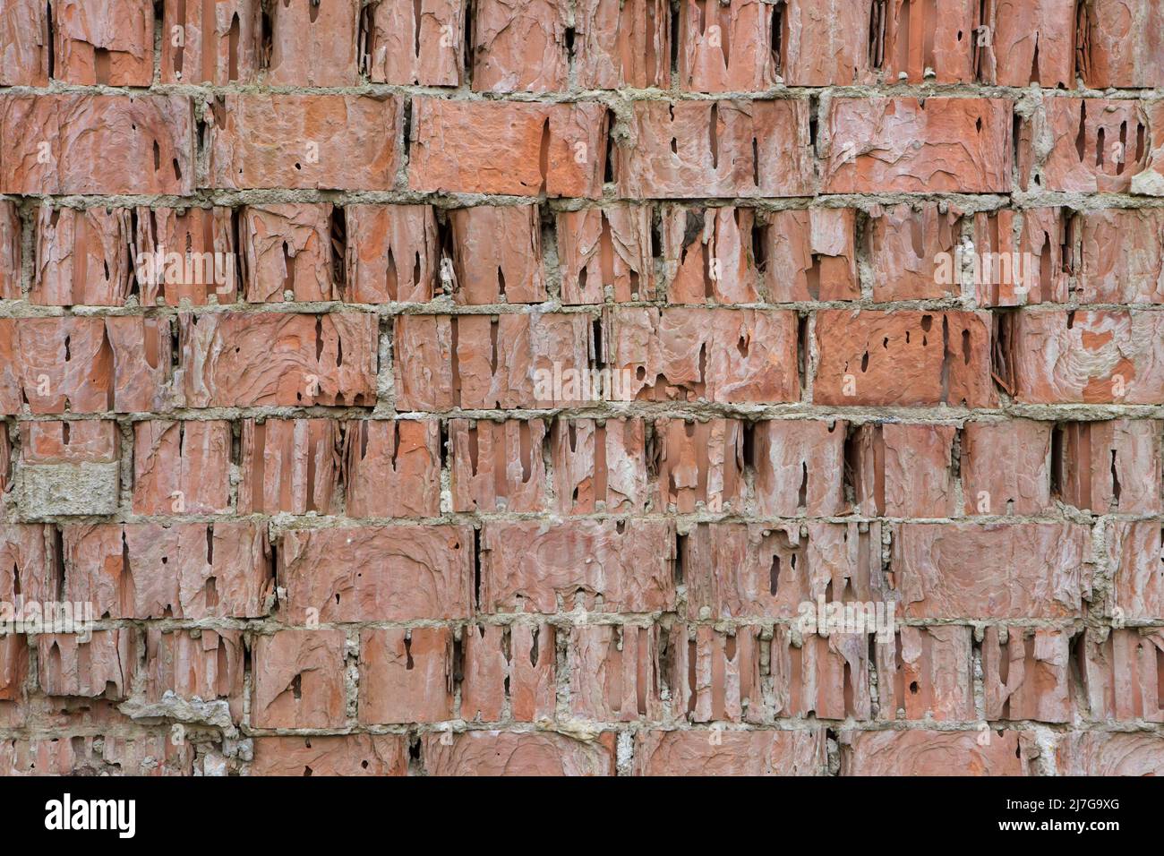 Badly damaged brick wall. Background texture Stock Photo - Alamy