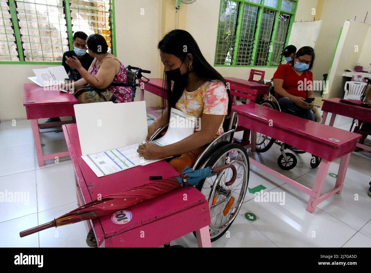 Philippines. 09th May, 2022. Person With Disabilities (PWD) while they ...
