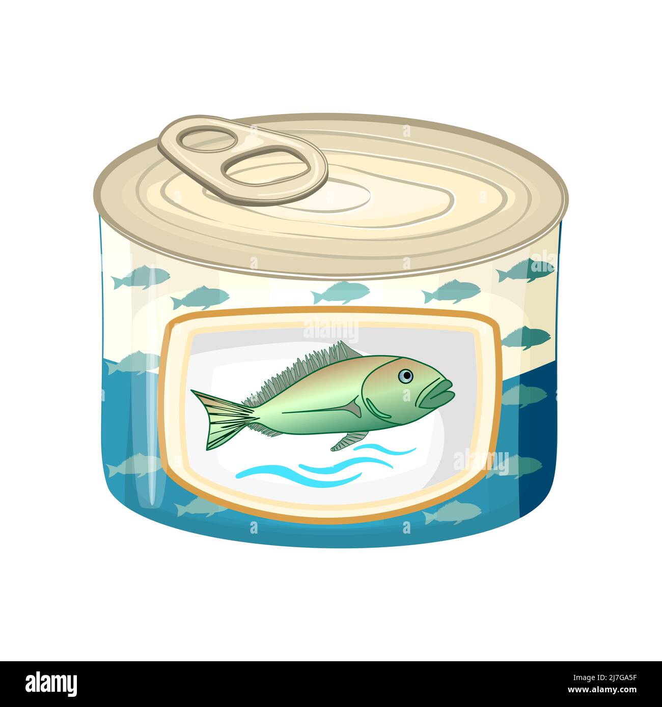 Fish tin can isolated on white background. Canned tuna. Packing can of ...