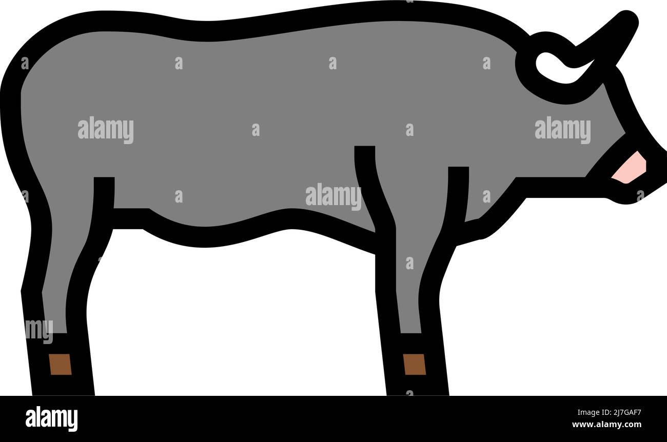 bull farm animal color icon vector illustration Stock Vector Image ...