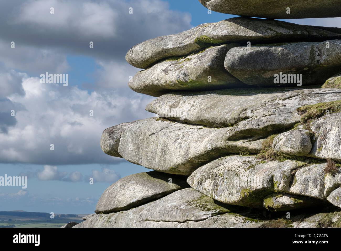 A towering granite rock stack formed by glacial action on Stowes Hill ...