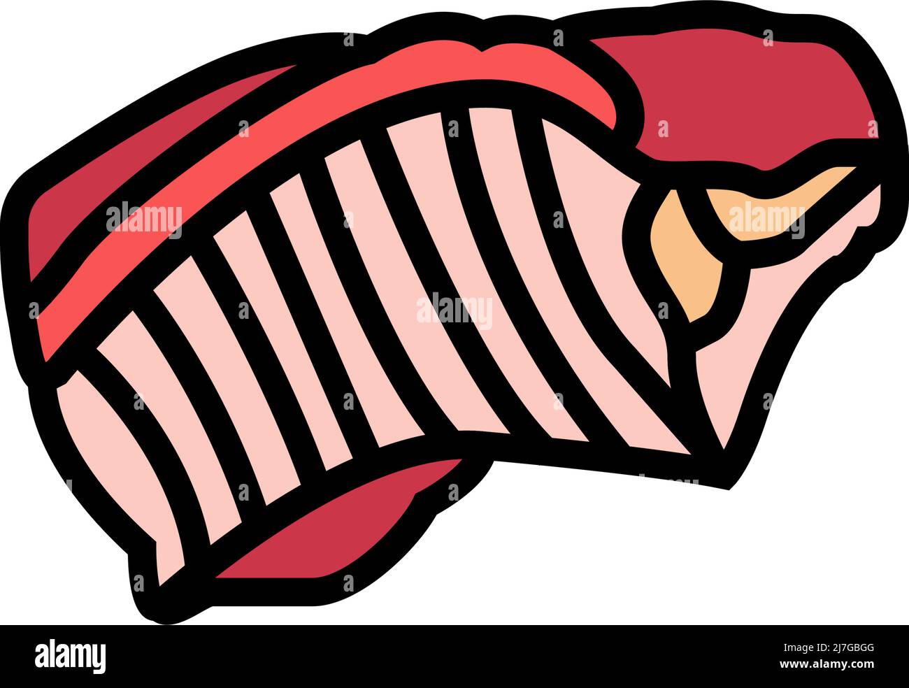 rib beef color icon vector illustration Stock Vector Image & Art - Alamy