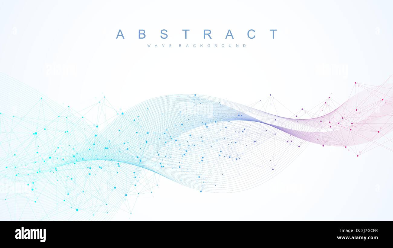 Technology abstract lines and dots connection background. Connection digital data and big data ...