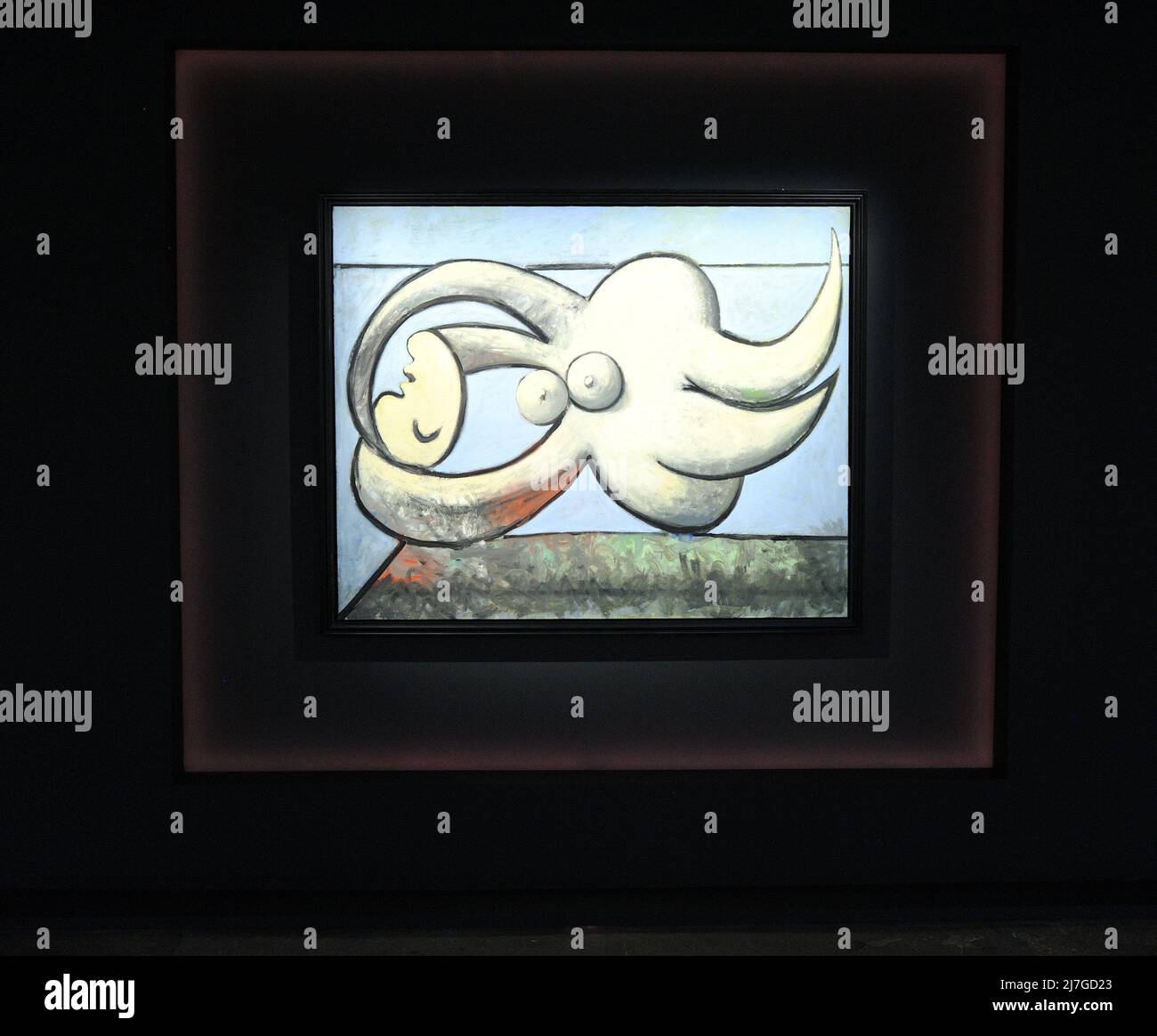 Femme Nue Couchée by Pablo Picasso on display at Sotheby's as part of "The New York Sales" art ...