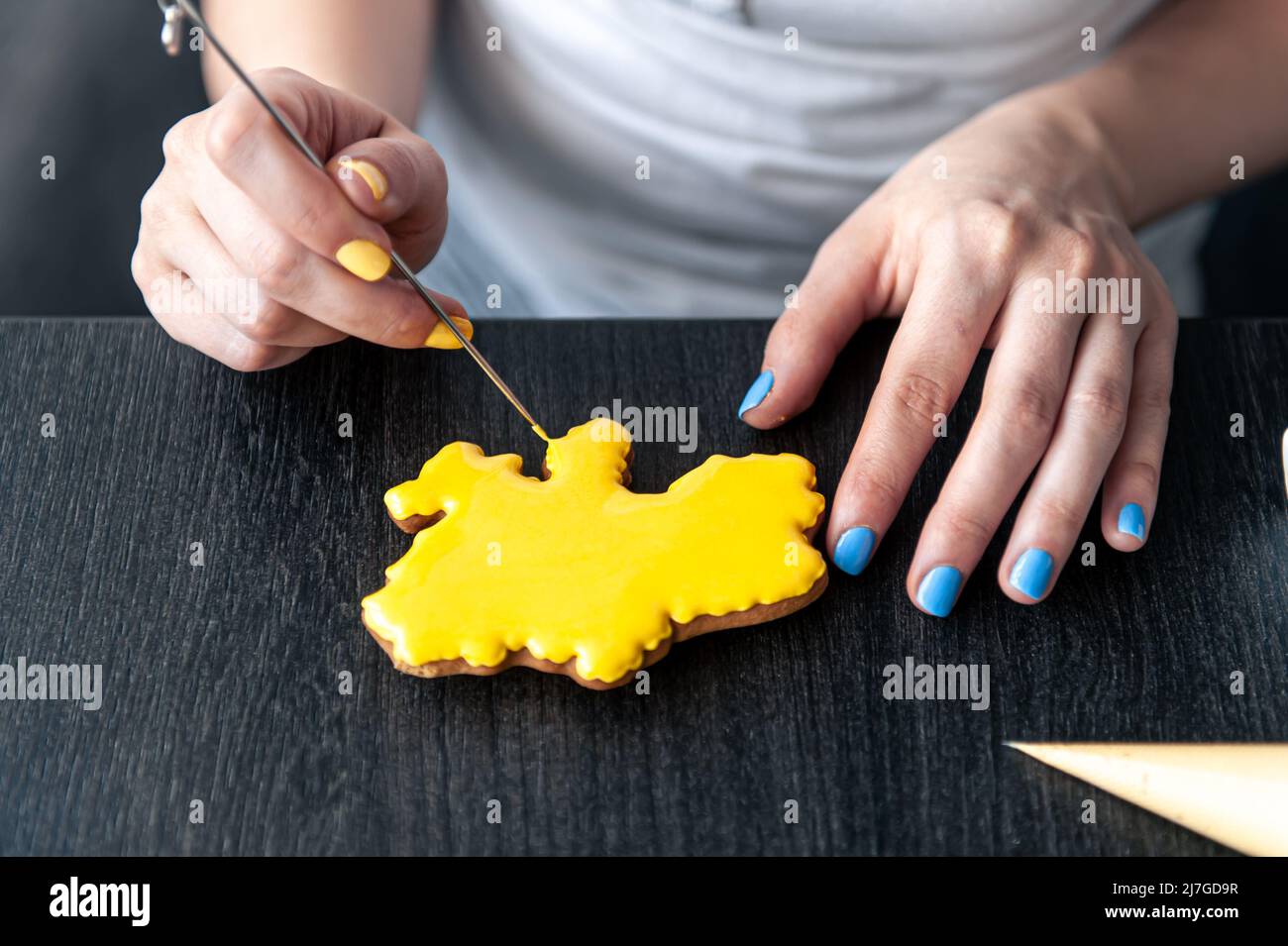 Gingerbread in the shape of Ukraine, handmade patriotic cookies Stock ...