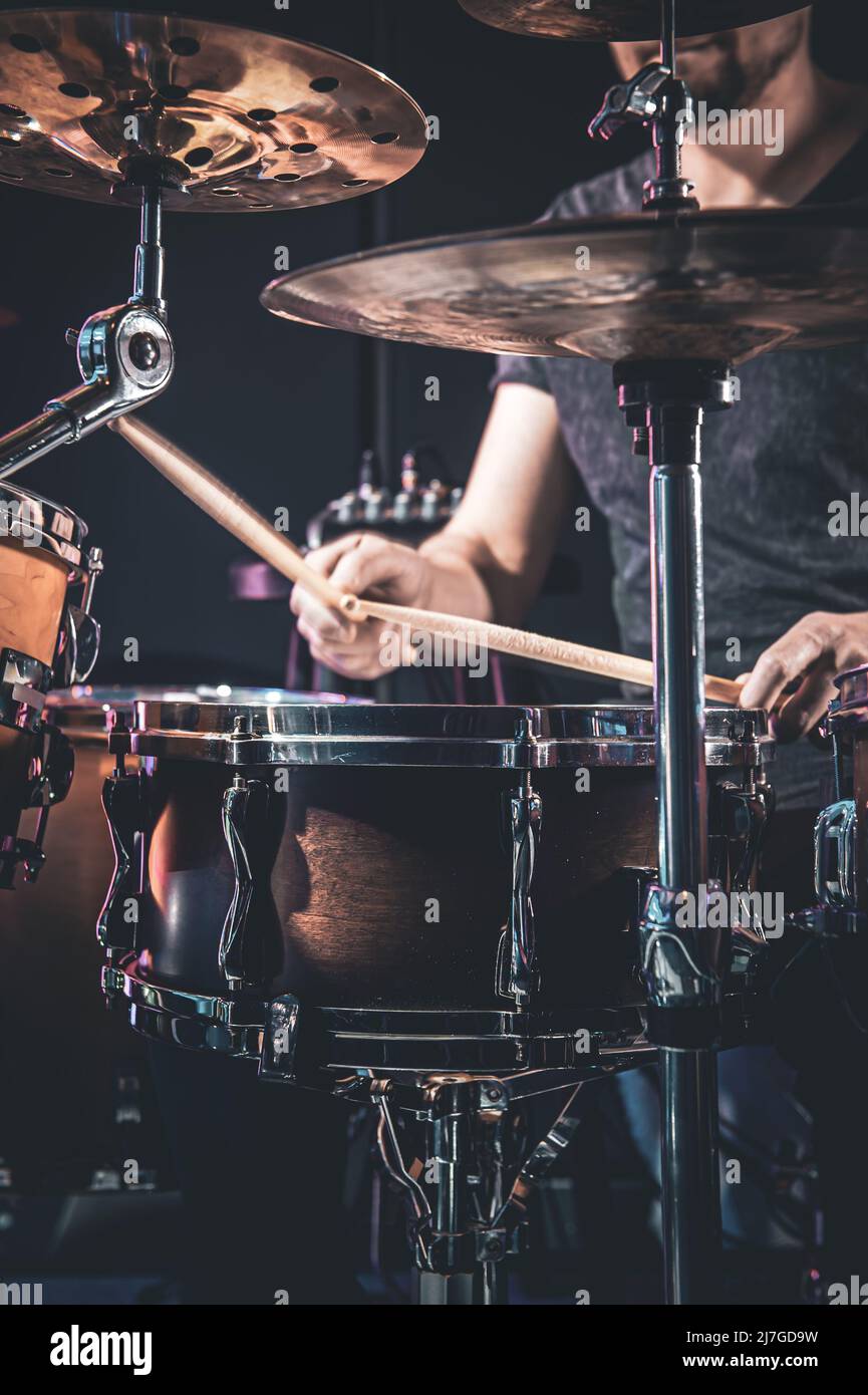 Musician plays drums sticks hi-res stock photography and images - Alamy