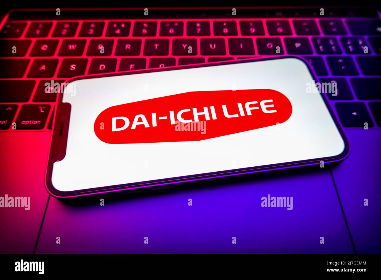 In this photo illustration, a Dai-ichi Life Insurance logo seen ...
