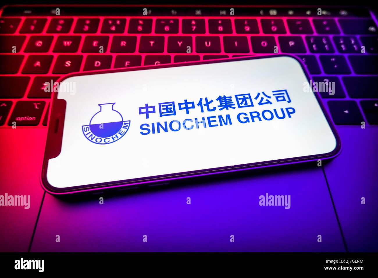 In this photo illustration, a Sinochem Holdings logo seen displayed on ...