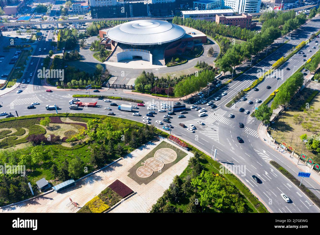 Aerial photo of roundabout hi-res stock photography and images - Alamy