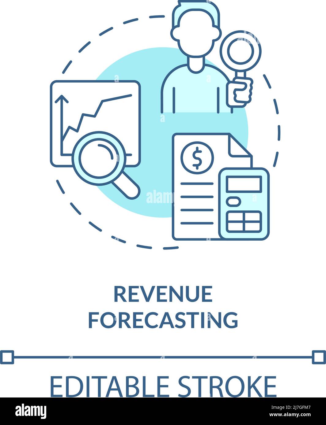 Revenue forecasting turquoise concept icon Stock Vector Image & Art - Alamy