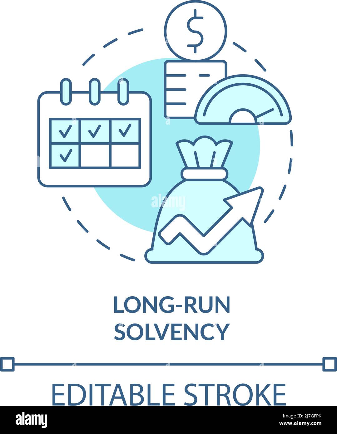 Long run solvency turquoise concept icon Stock Vector Image & Art - Alamy