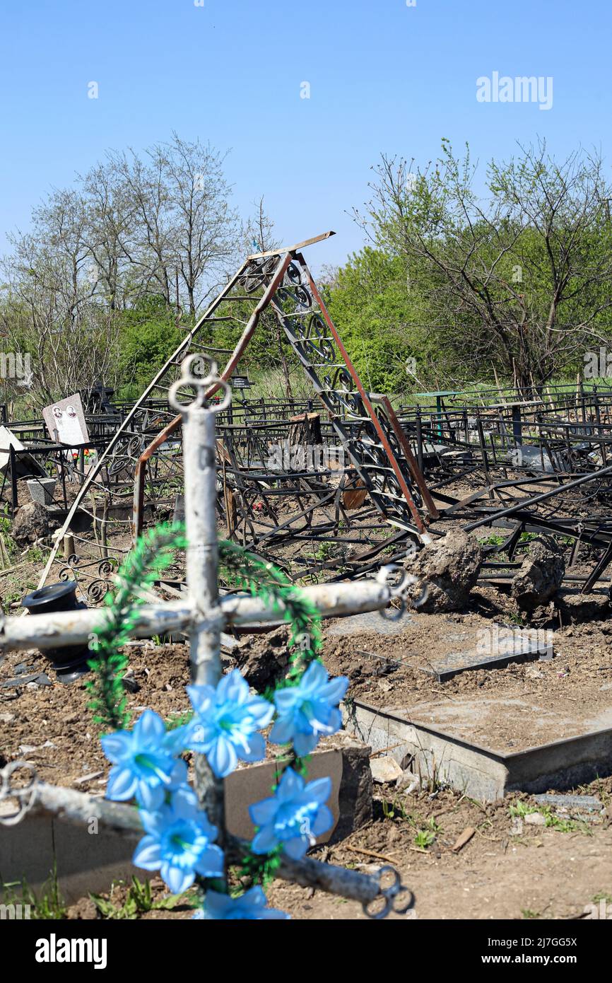 The destroyed graves and headstones during the Russia-Ukraine war ...