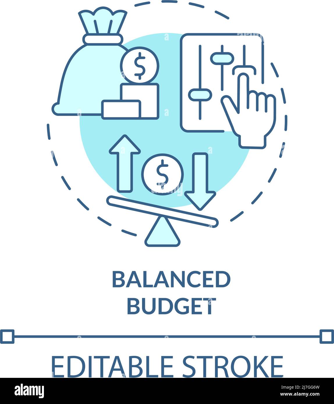 Balanced budget turquoise concept icon Stock Vector Image & Art - Alamy