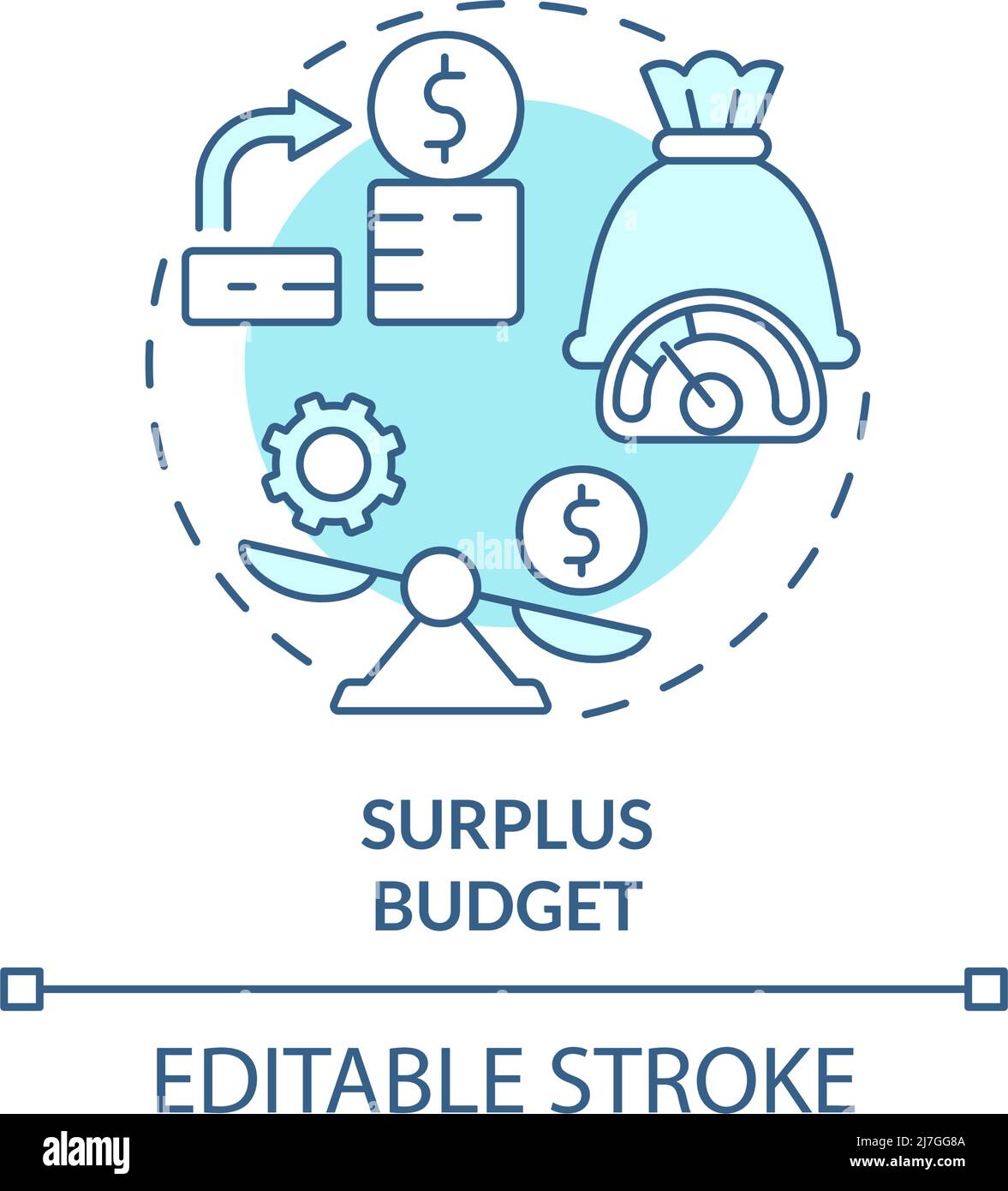 Surplus budget turquoise concept icon Stock Vector Image & Art - Alamy