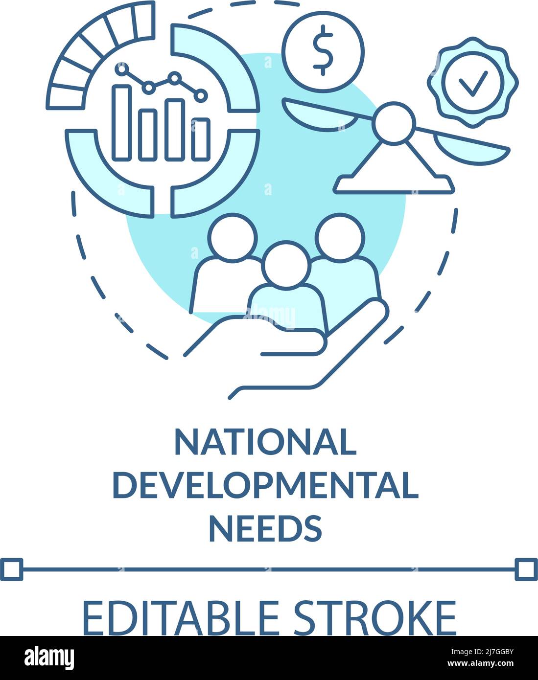 National developmental needs turquoise concept icon Stock Vector Image ...