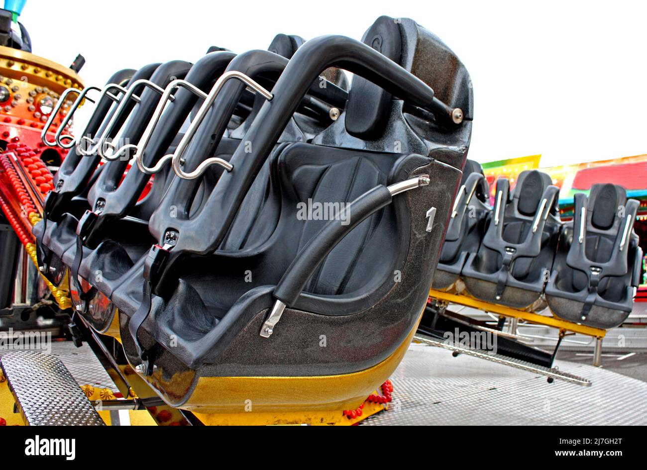 Fairground thrill ride seats hi-res stock photography and images - Alamy