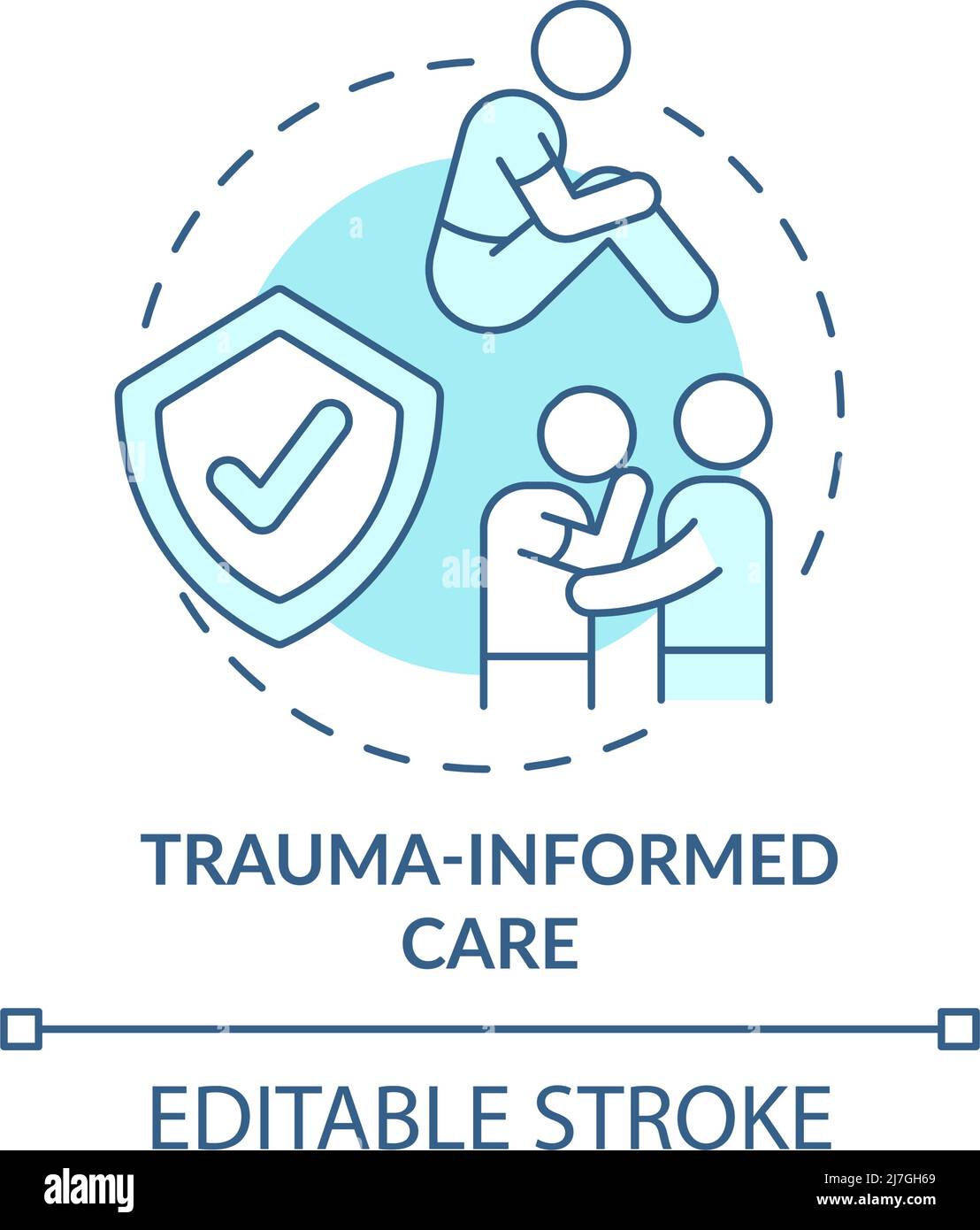 Trauma informed care turquoise concept icon Stock Vector Image & Art ...