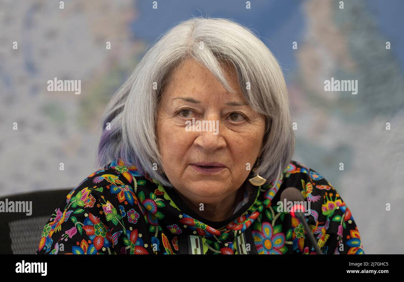 Governor General Mary Simon speaks during a round-table discussion with ...