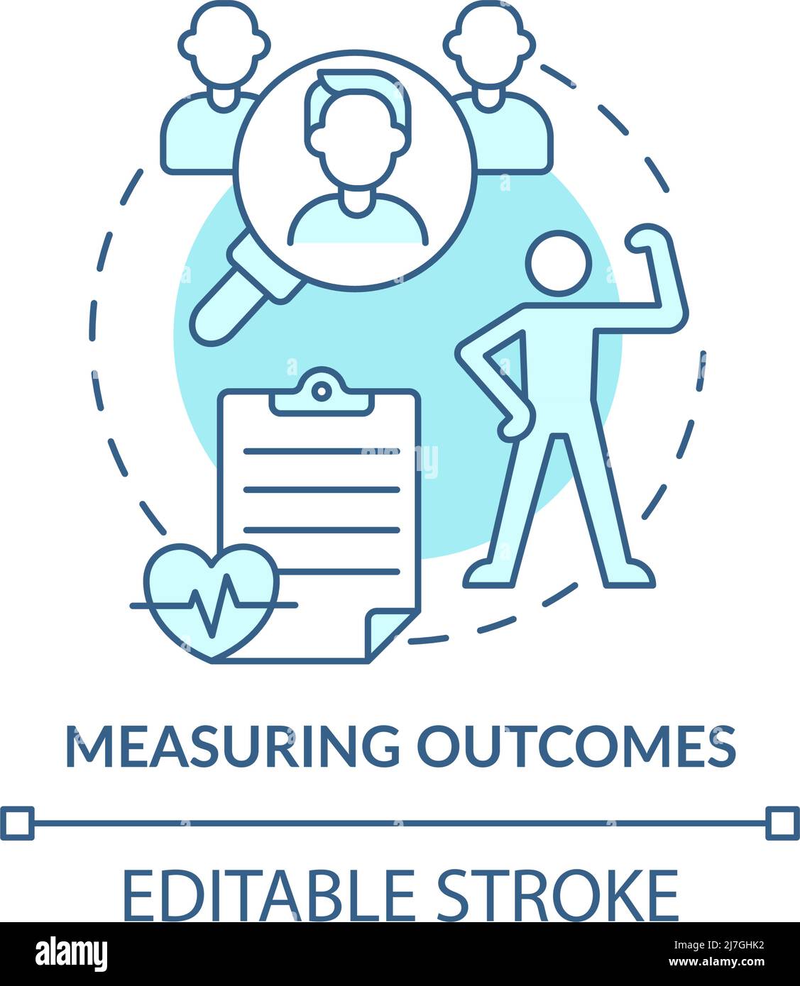 Measuring outcomes turquoise concept icon Stock Vector Image & Art - Alamy