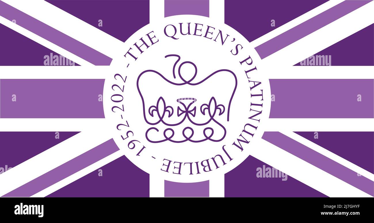 The Queen's Platinum Jubilee anniversary celebration background Stock ...