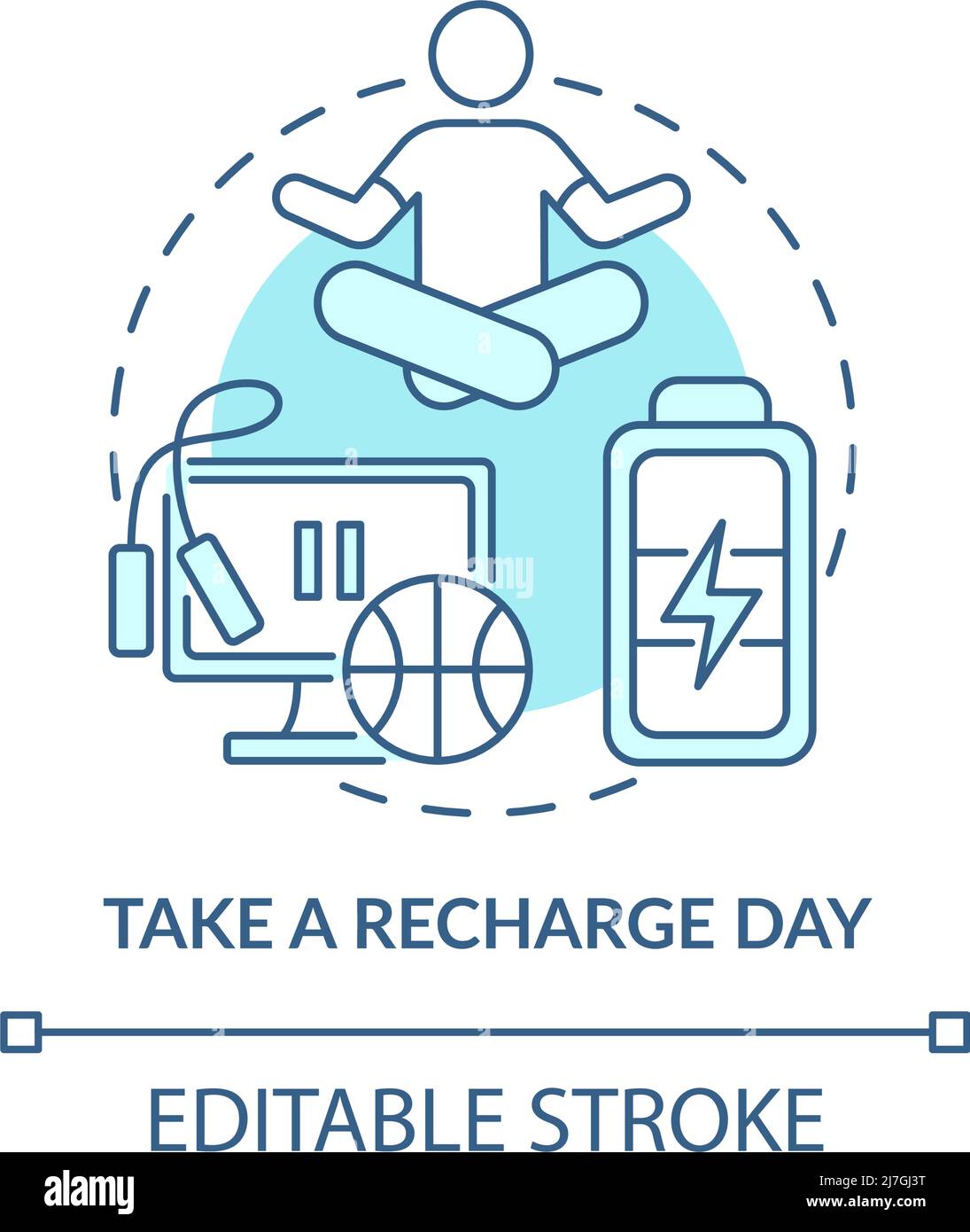 Take recharge day turquoise concept icon Stock Vector Image & Art - Alamy