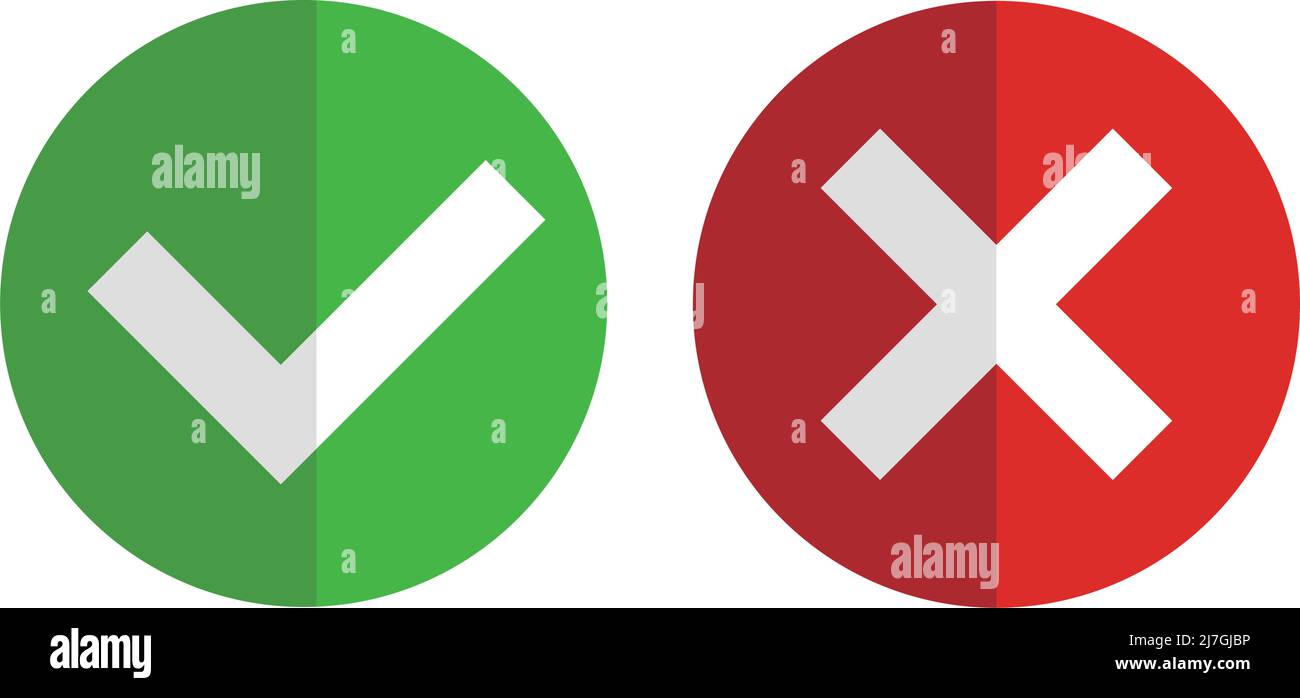Check mark and cross mark icon set. For and against. Editable vector ...