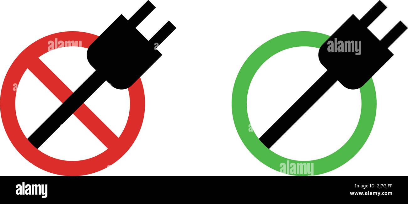 Permission to charge. Charging prohibited, charging allowed. Silhouette ...