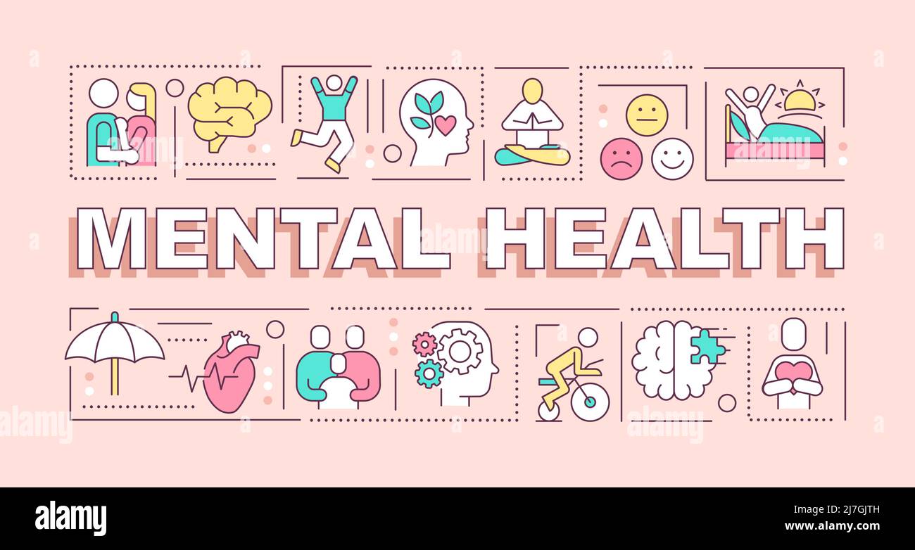 Mental health word concepts pink banner Stock Vector Image & Art - Alamy