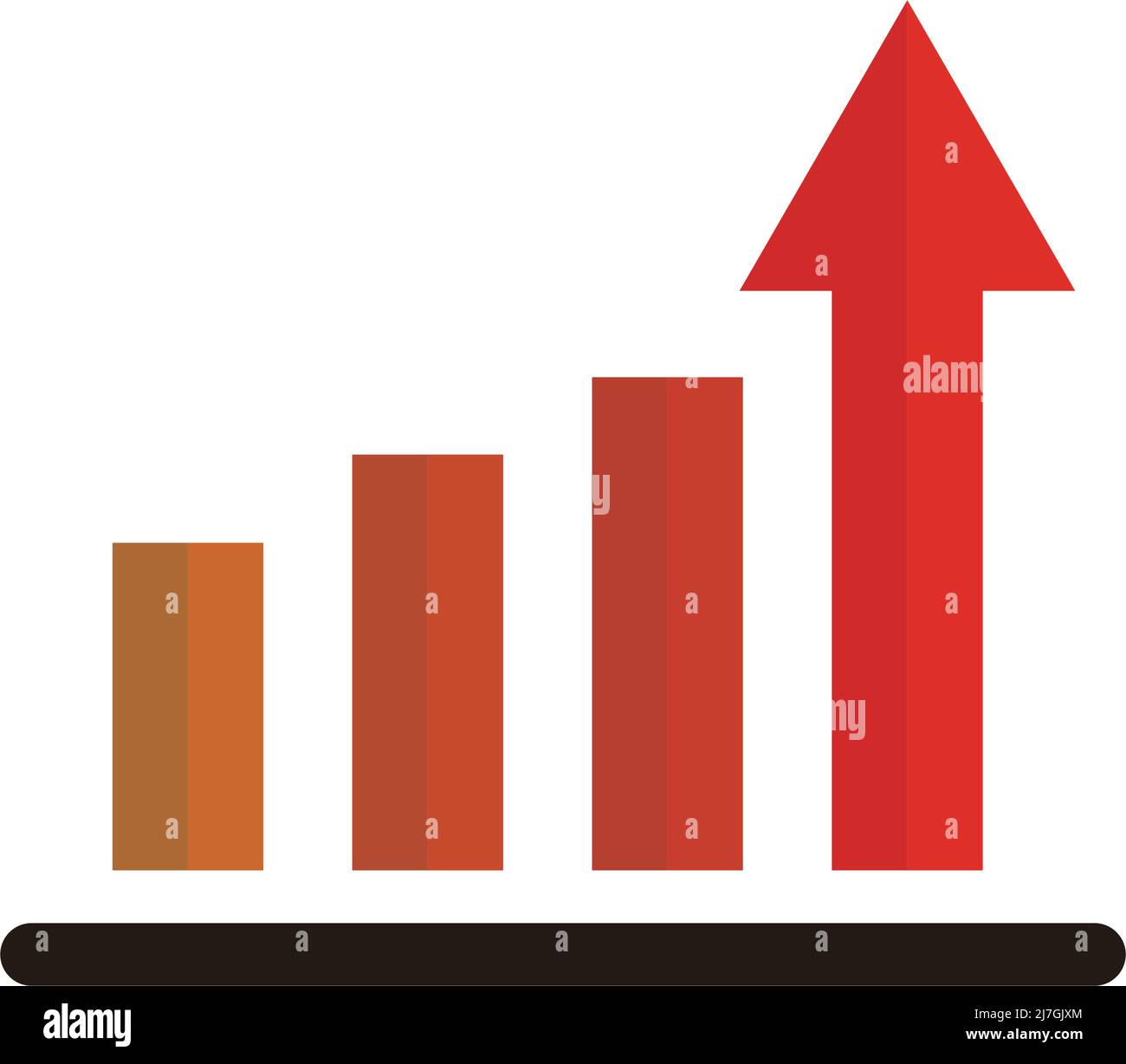 Up bar graph and arrow icon. Editable vector Stock Vector Image & Art ...