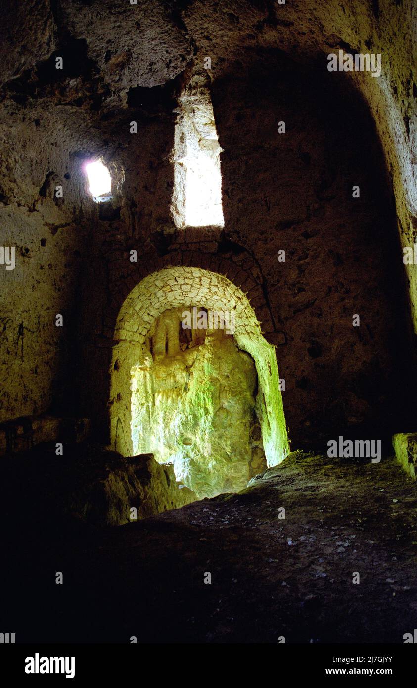 Crypt chapel of St Michel underground shelter on the banks of the ...