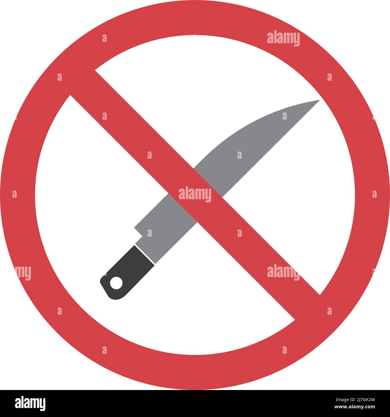 No use of knife. Stop sign and kitchen knife. Editable vector Stock ...