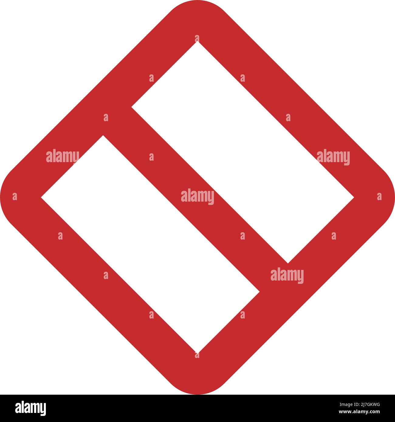 A rhombus-shaped stop sign icon. Editable vector Stock Vector Image ...