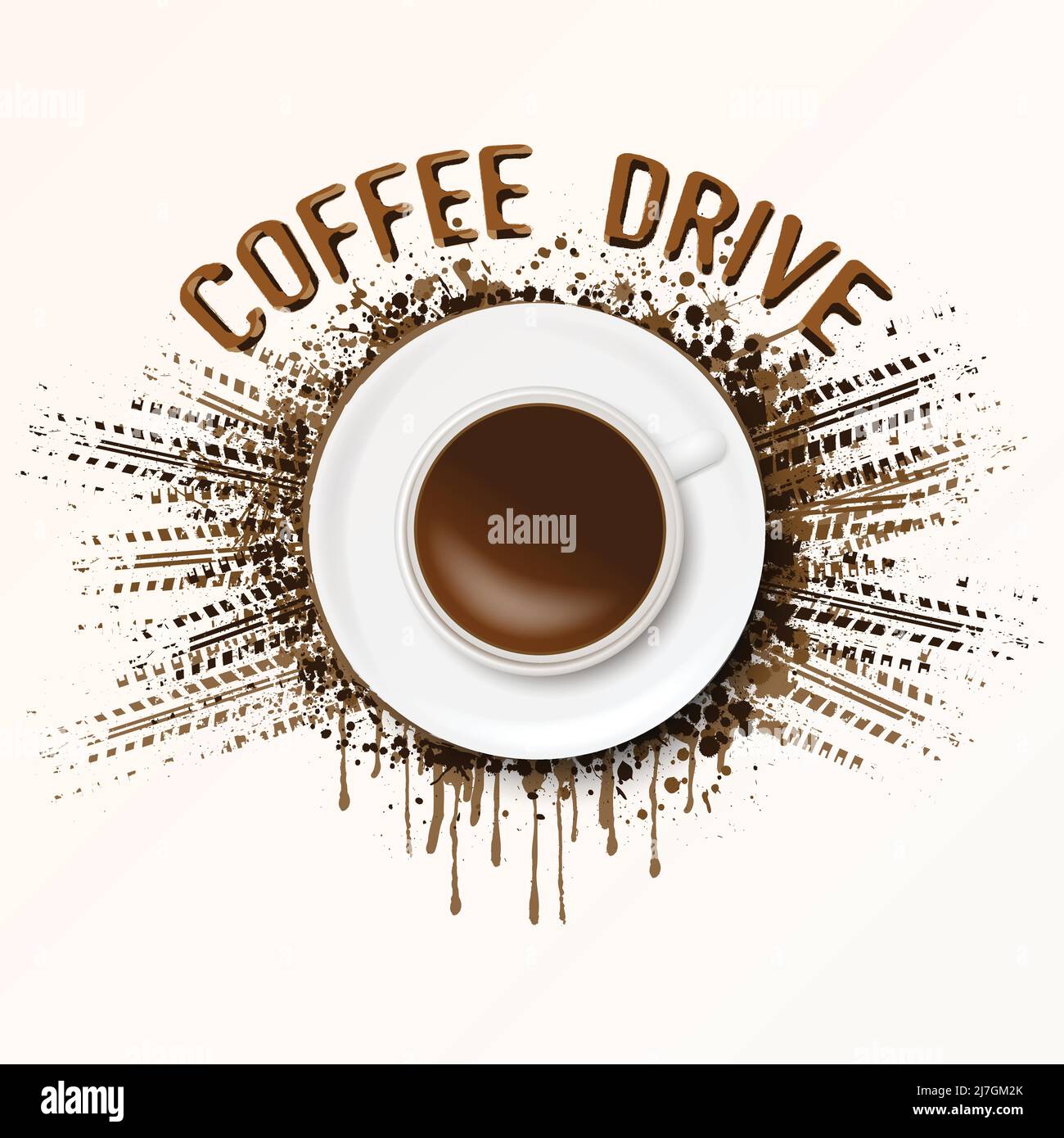 Drive brown coffee cup background Stock Vector Image & Art - Alamy