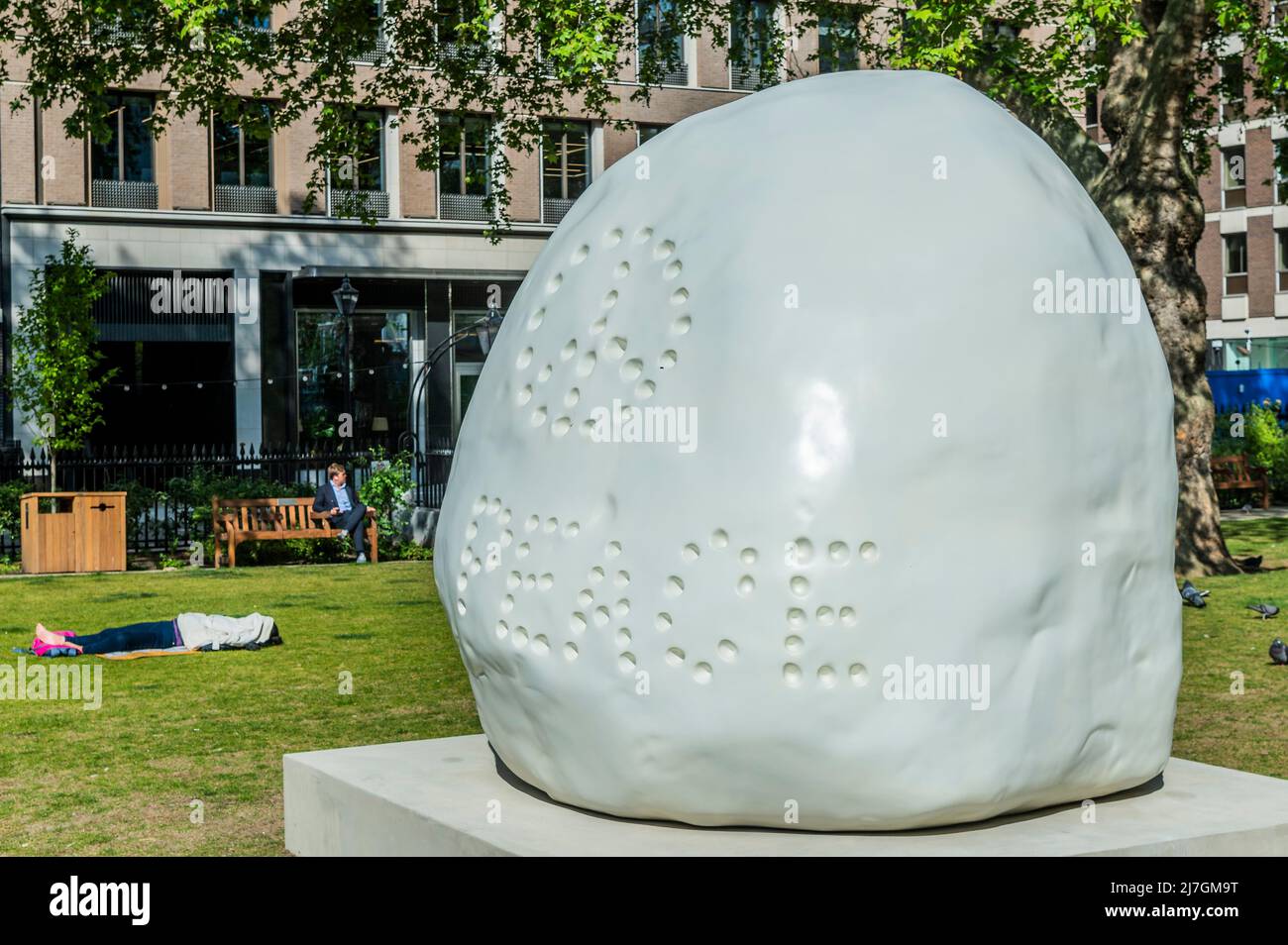 London, UK. 9th May, 2022. Peace and the CND (peace) symbol on a new ...
