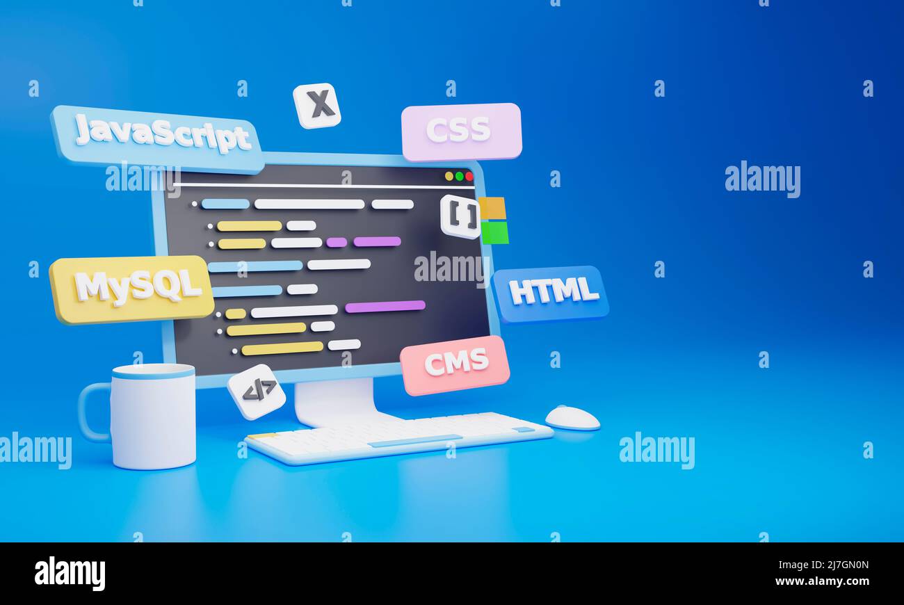 Front end development concept, 3d render Stock Photo - Alamy Front end development concept, 3d render Stock Photo - Alamy