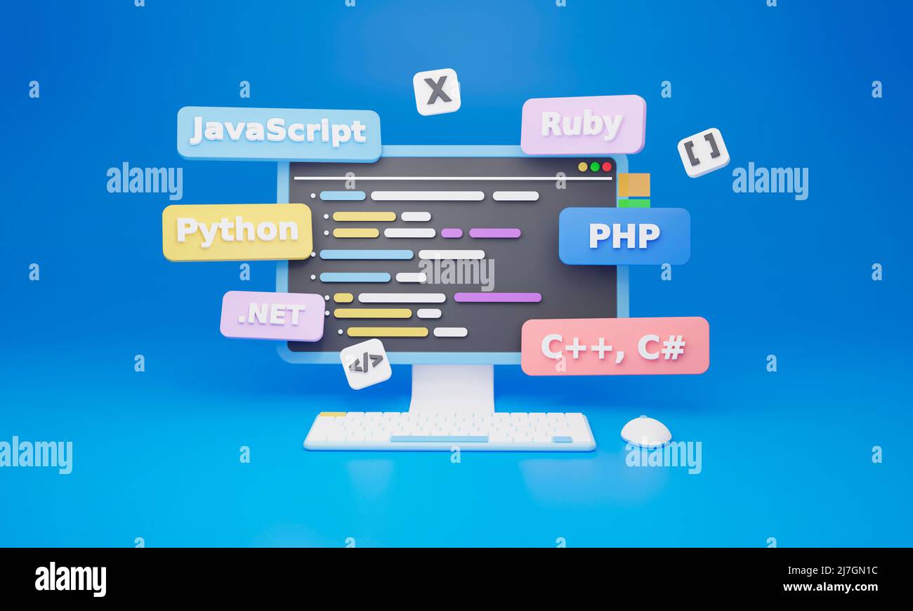 Back end development concept, 3d render Stock Photo - Alamy