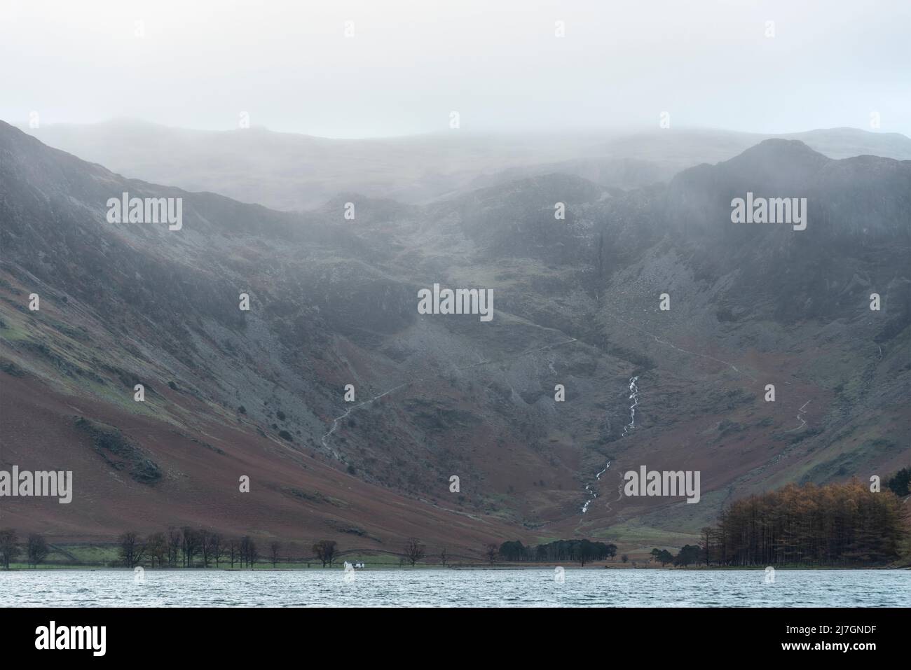 Stunning Autumn sunrise landscape image of Buttermere in Lake District ...