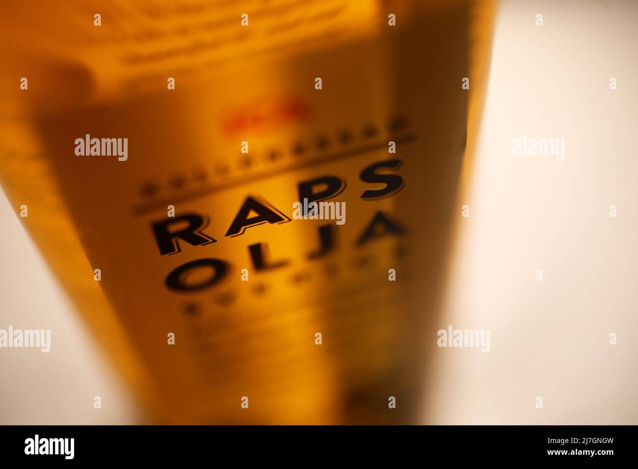 Rapeseed oil (In swedish: rapsolja) from Swedish rapeseed fields ...