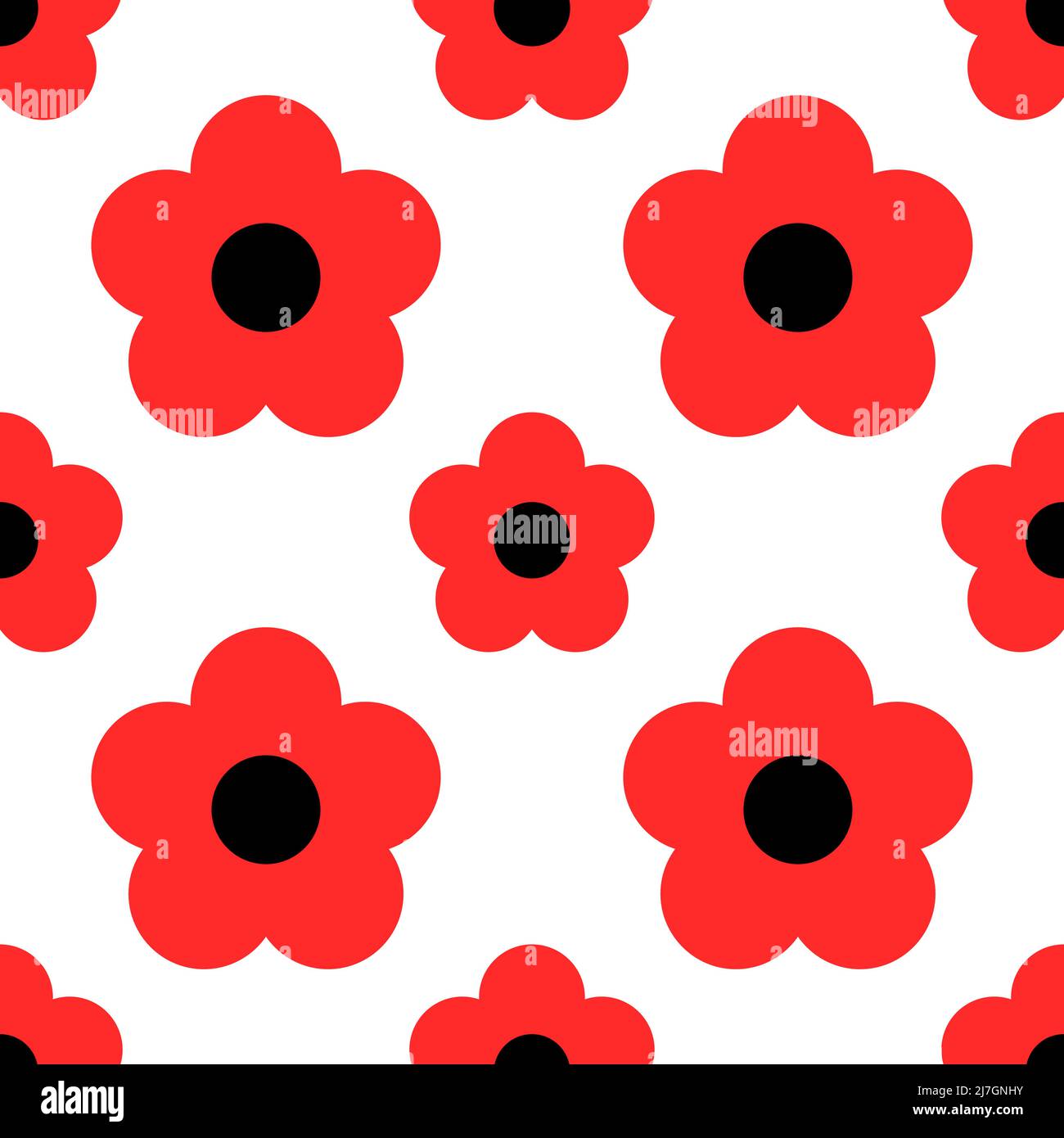 Red flowers seamless floral pattern. Vector illustration Stock Vector ...