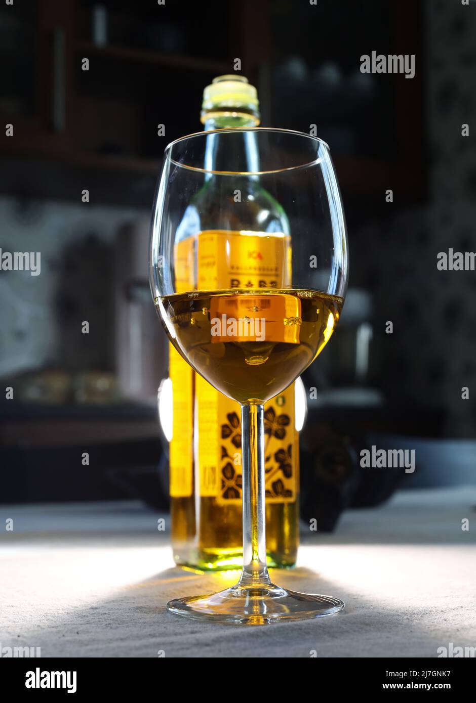 Rapeseed oil (In swedish: rapsolja) from Swedish rapeseed fields ...